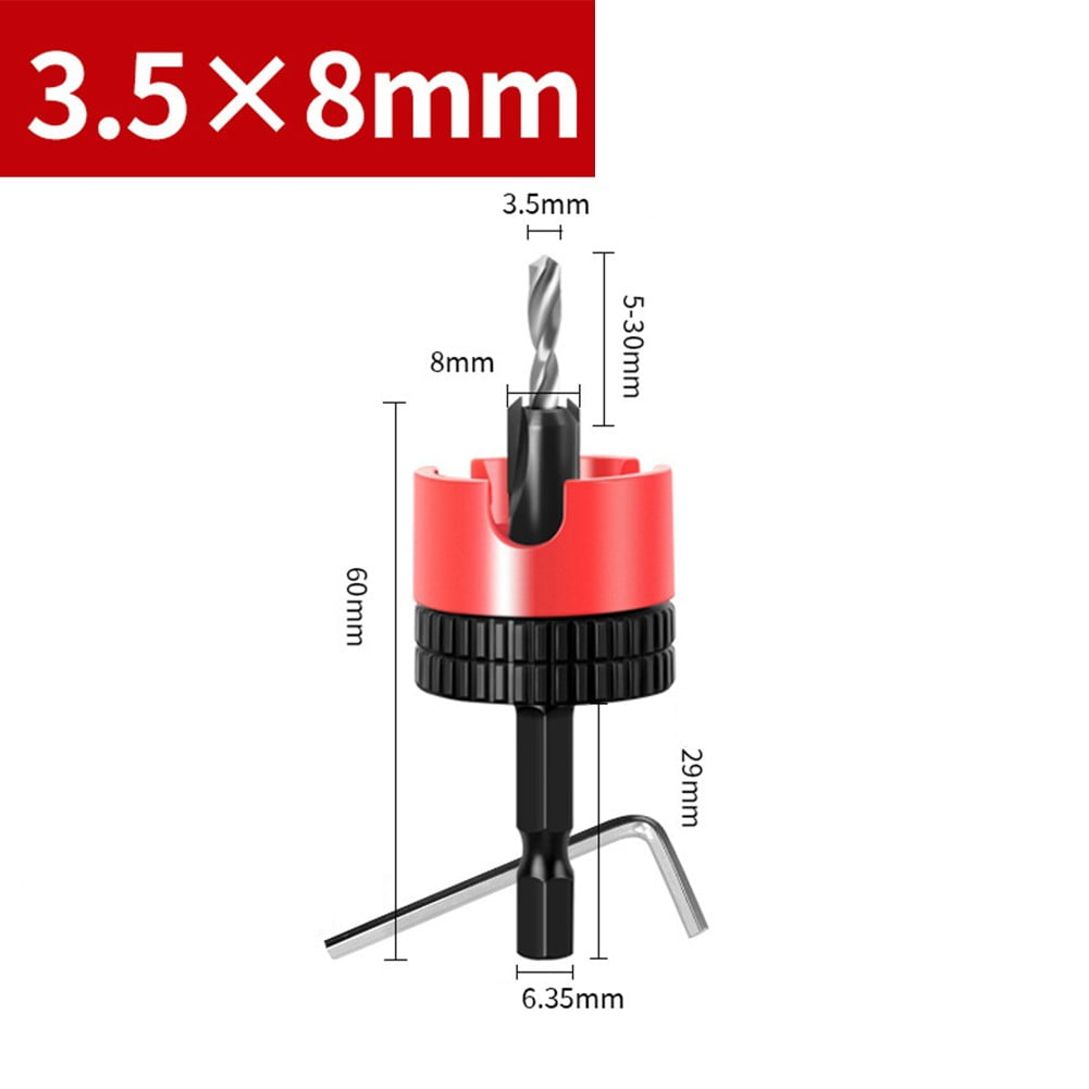 BTOER 8mm Drill Bit Core Limiter Countersink Drills Hex shank Router ...