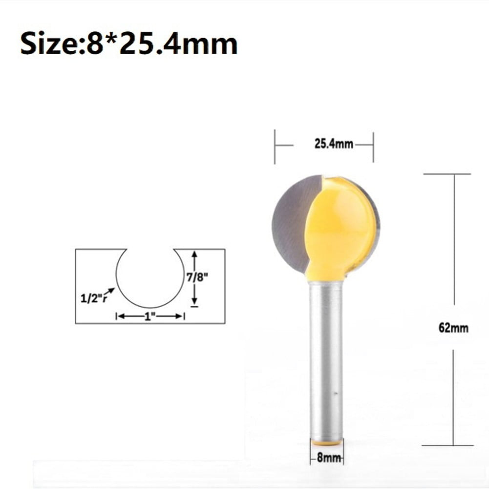 BTOER 8mm Shank Ball Nose End Round Carving Bit router bit woodworking ...