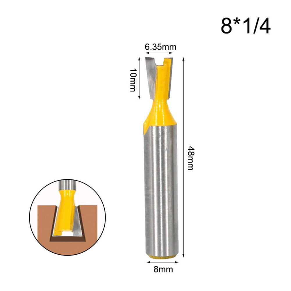 BTOER 8mm Shank Dovetail Joint Router Bits Woodworking Engraving Bit ...