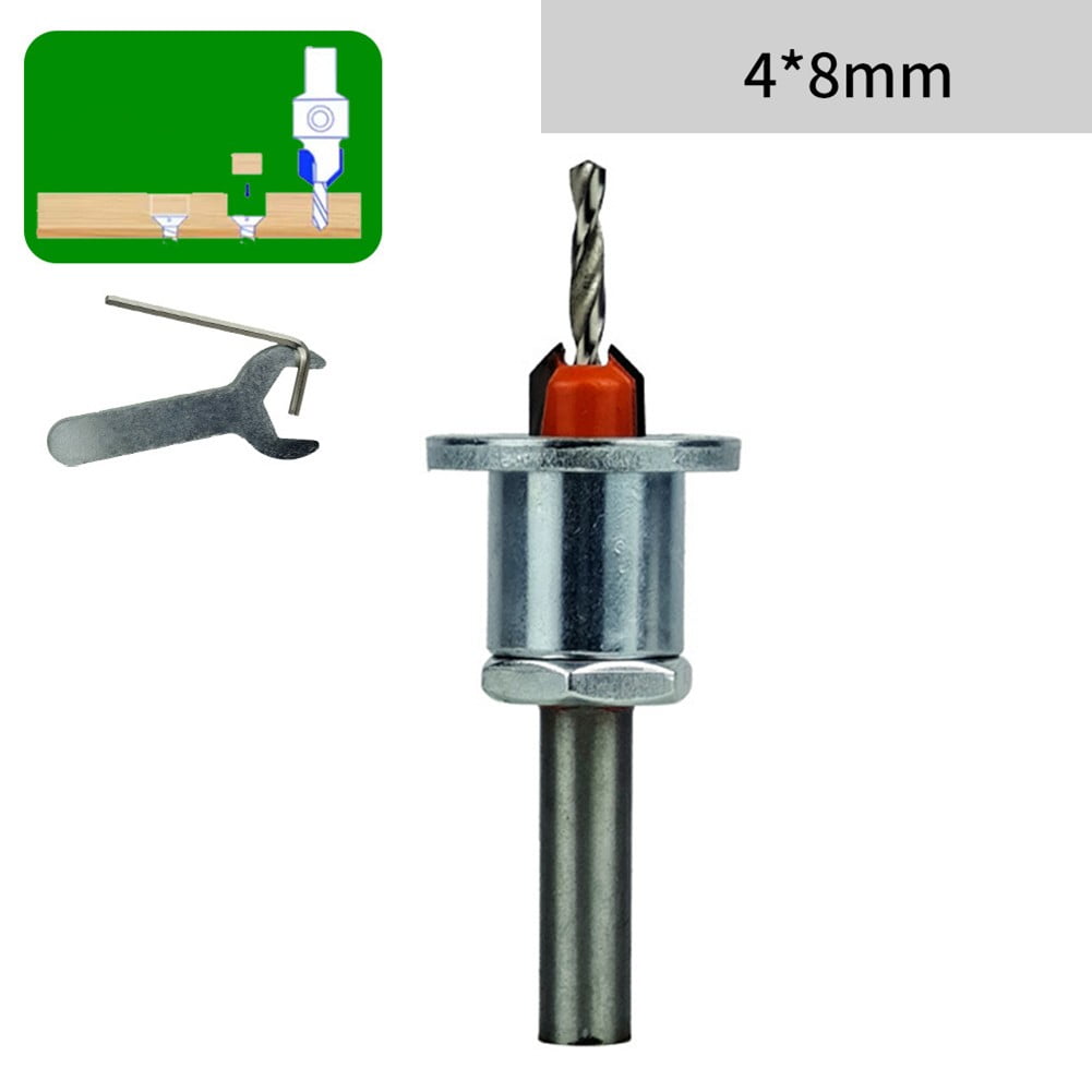 BTOER 8mm Shank Drill Bit Core Limiter Countersink Drills Router Bit ...