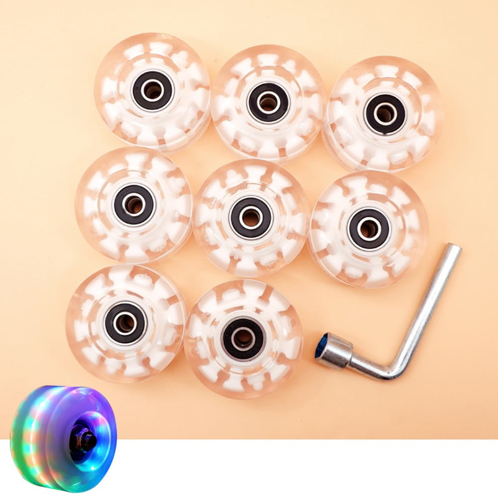 BTOER 8pcs Roller Skate Wheels Light Up Flash Wheels for Roller Skate ...