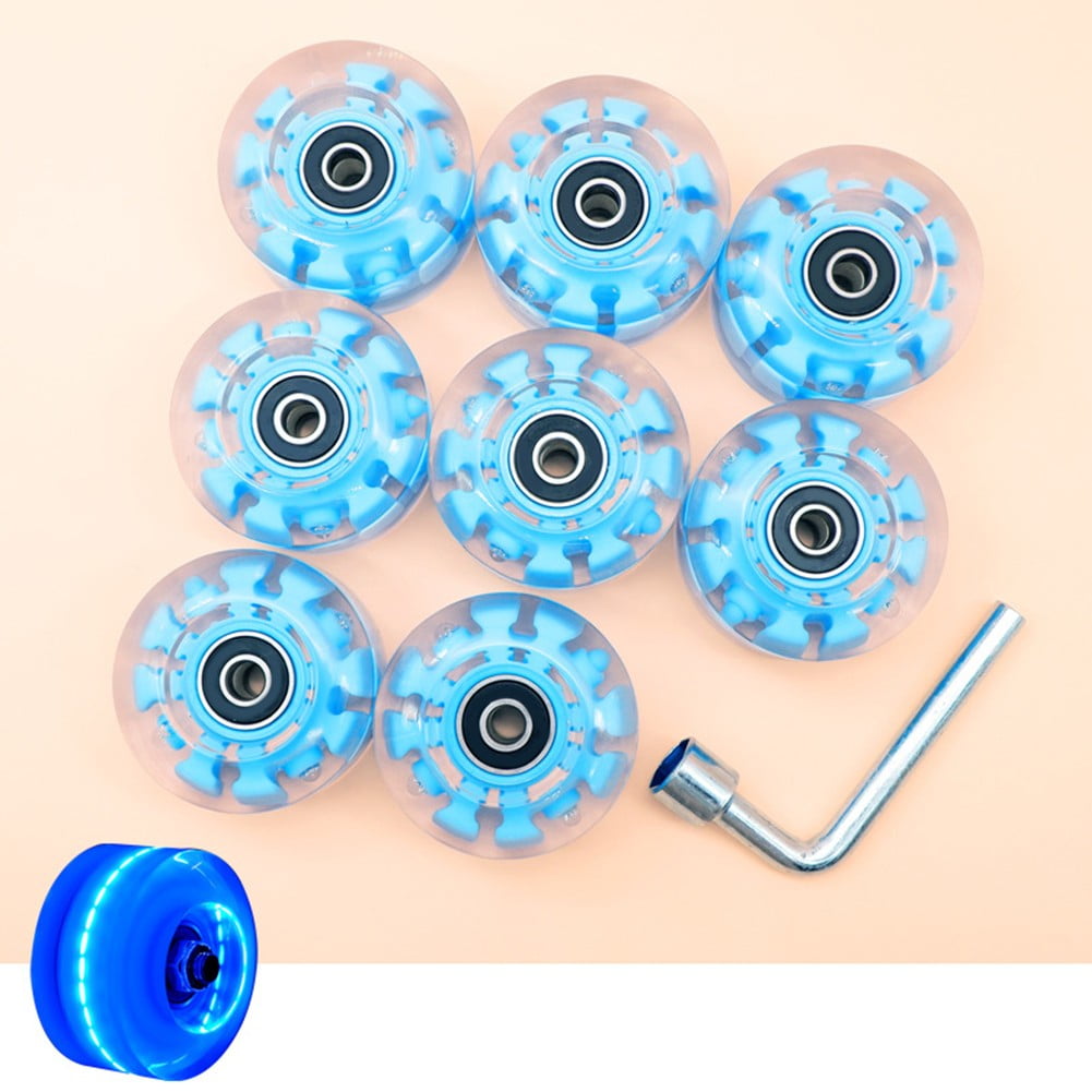 BTOER 8pcs Roller Skate Wheels Light Up Flash Wheels for Roller Skate ...
