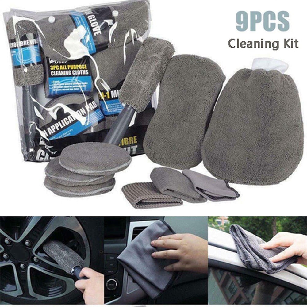 BTOER 9PCS set Of Car Wash Cleaning Kit Microfiber Car Detailing ...