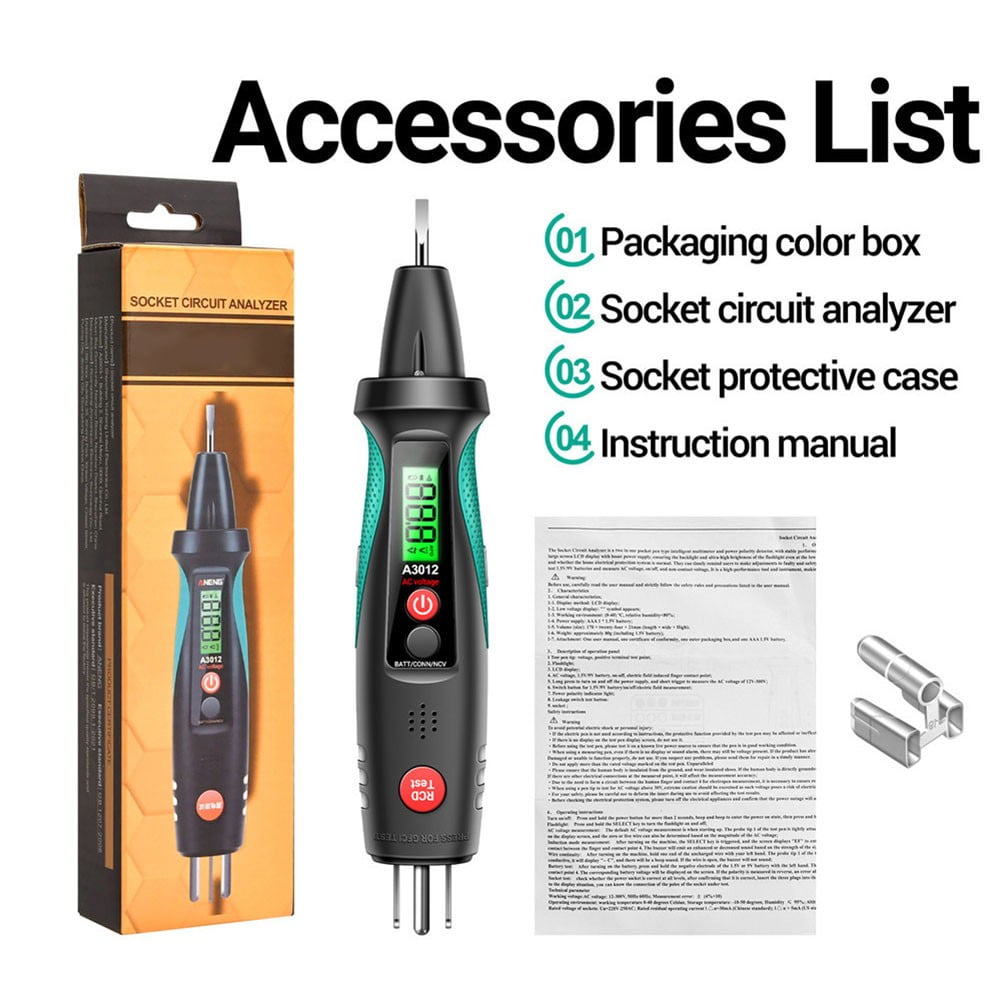 BTOER A3012 Socket Circuit Analyzer Smart Test Pen Multi-function ...
