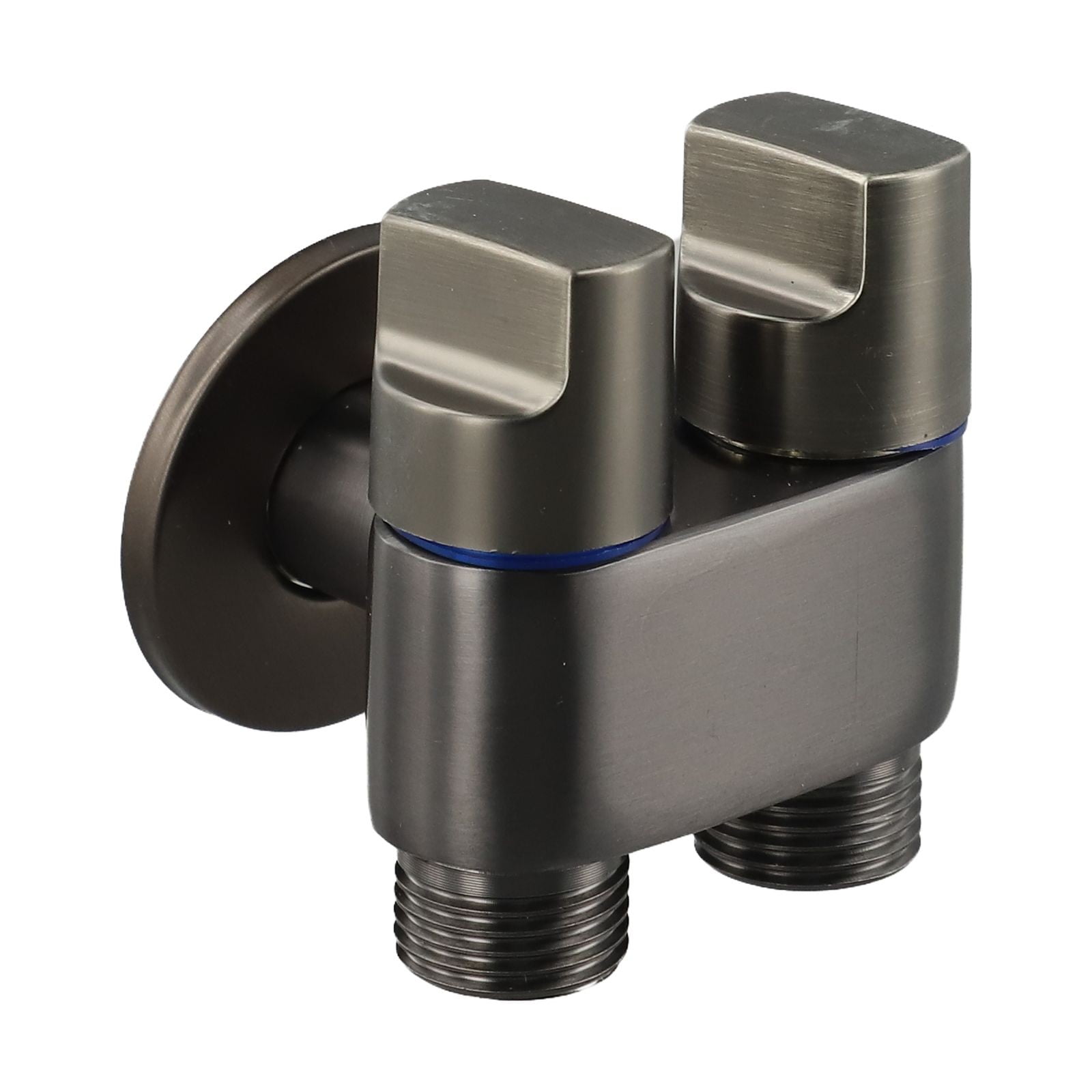 BTOER Alloy 1 in 2 Out Double Control Double Handle Angle Valve Washing ...