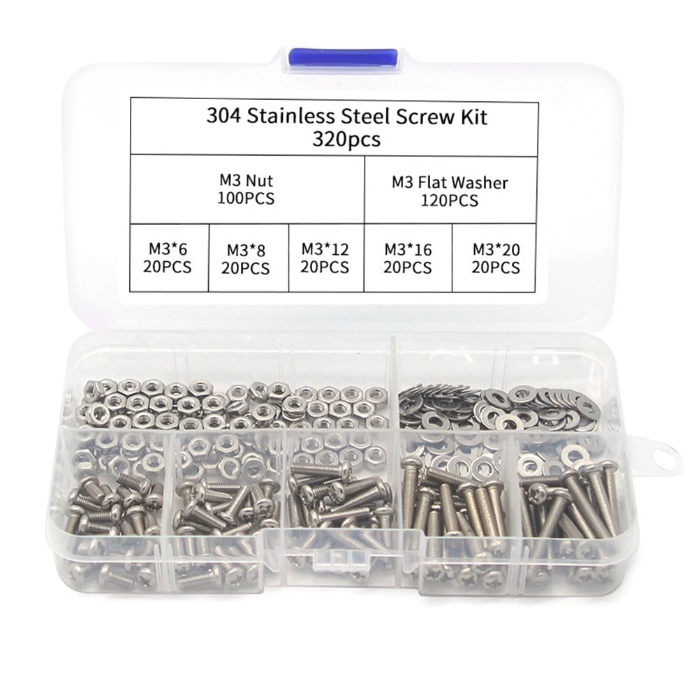 BTOER Assortment Kit Hexagon Bolt Nuts 304 Stainless Steel Automotive ...