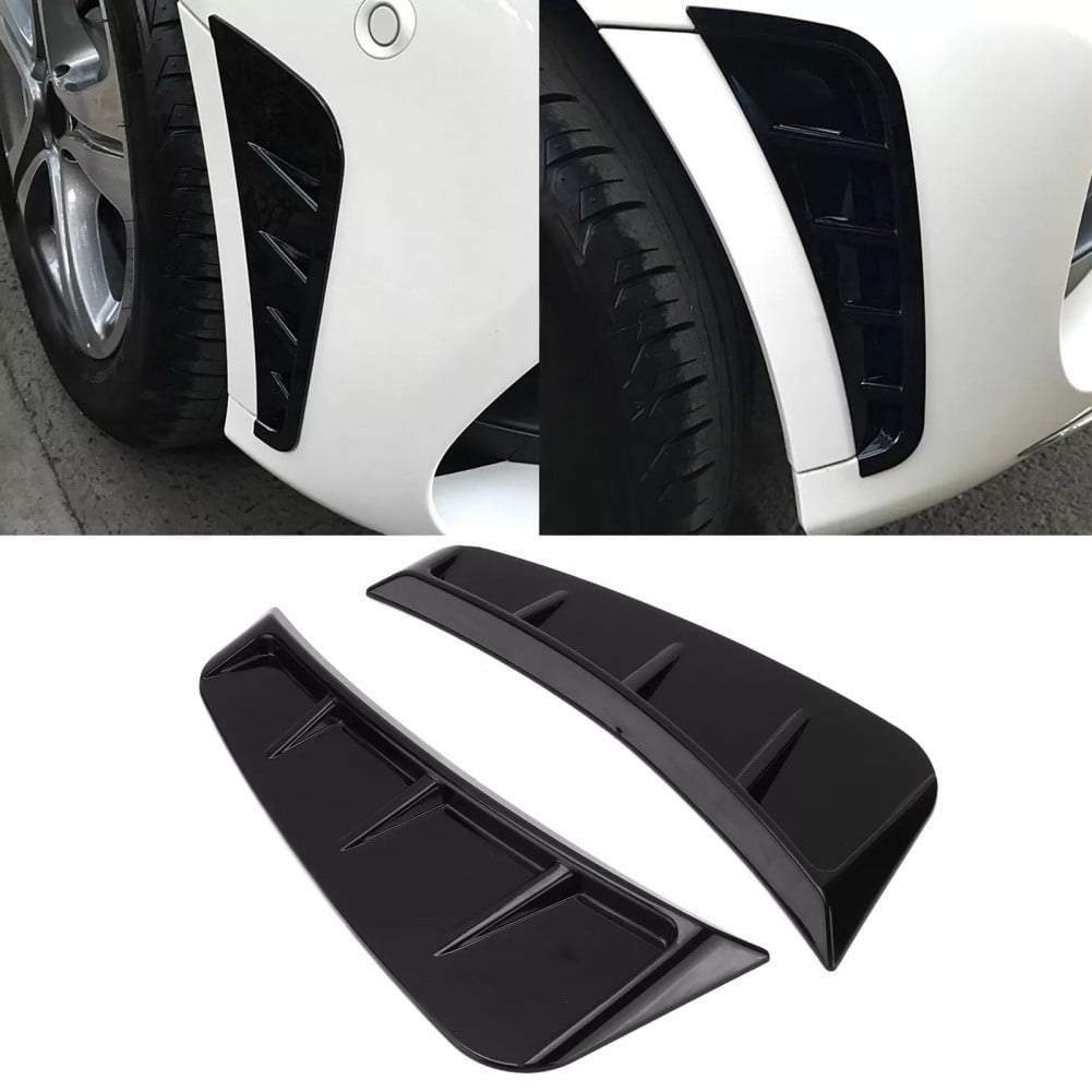 BTOER Auto Parts Side Marker Air Wing Vent Cover Trim ABS Glossy Black ...