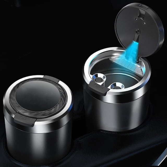 BTOER Car Ash Tray LED Light Alloy Ash Tray Aluminum Cup Portable ...