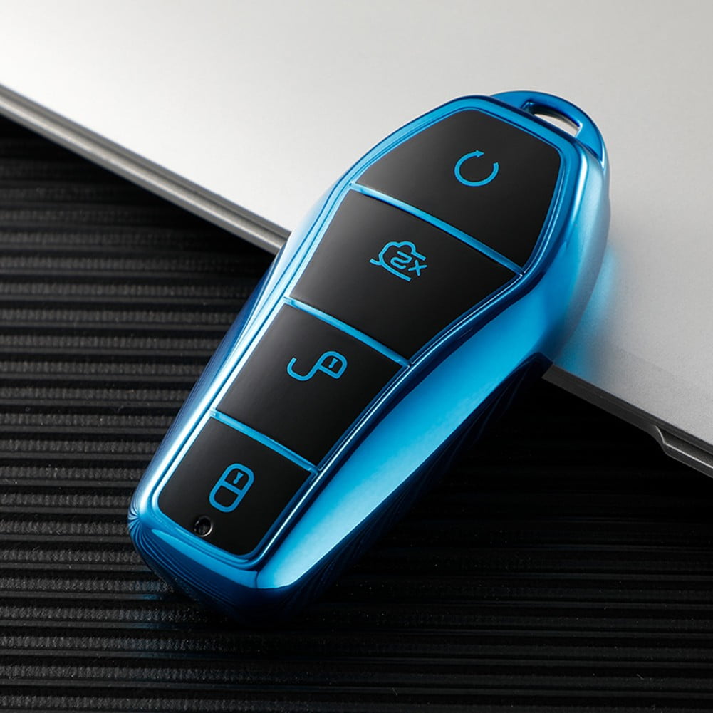 BTOER Car Soft for TPU Key Shell Cover Case for BYD Qin Plusdmi for Han EV Blue - Walmart.com
