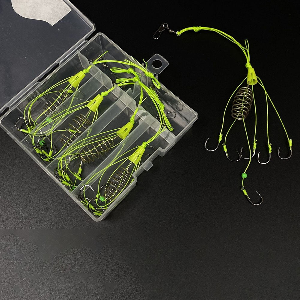BTOER Carp Fishing Hook Feeder Fishing Baits Cages Hook Rig Set Inline ...