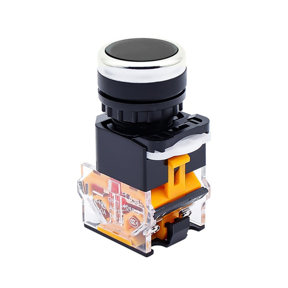 BTOER Compact LA3811 1PC Push Button Switch 22mm 1NO 1NC Contact Type ...