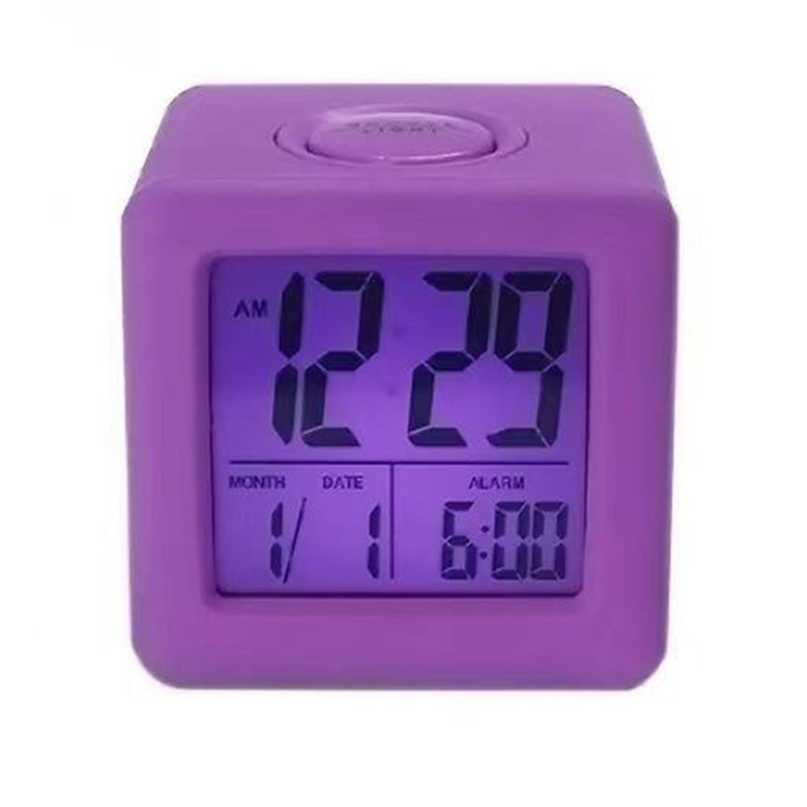 BTOER Compact Square Digital Alarm Clock with Silicone Protection and ...