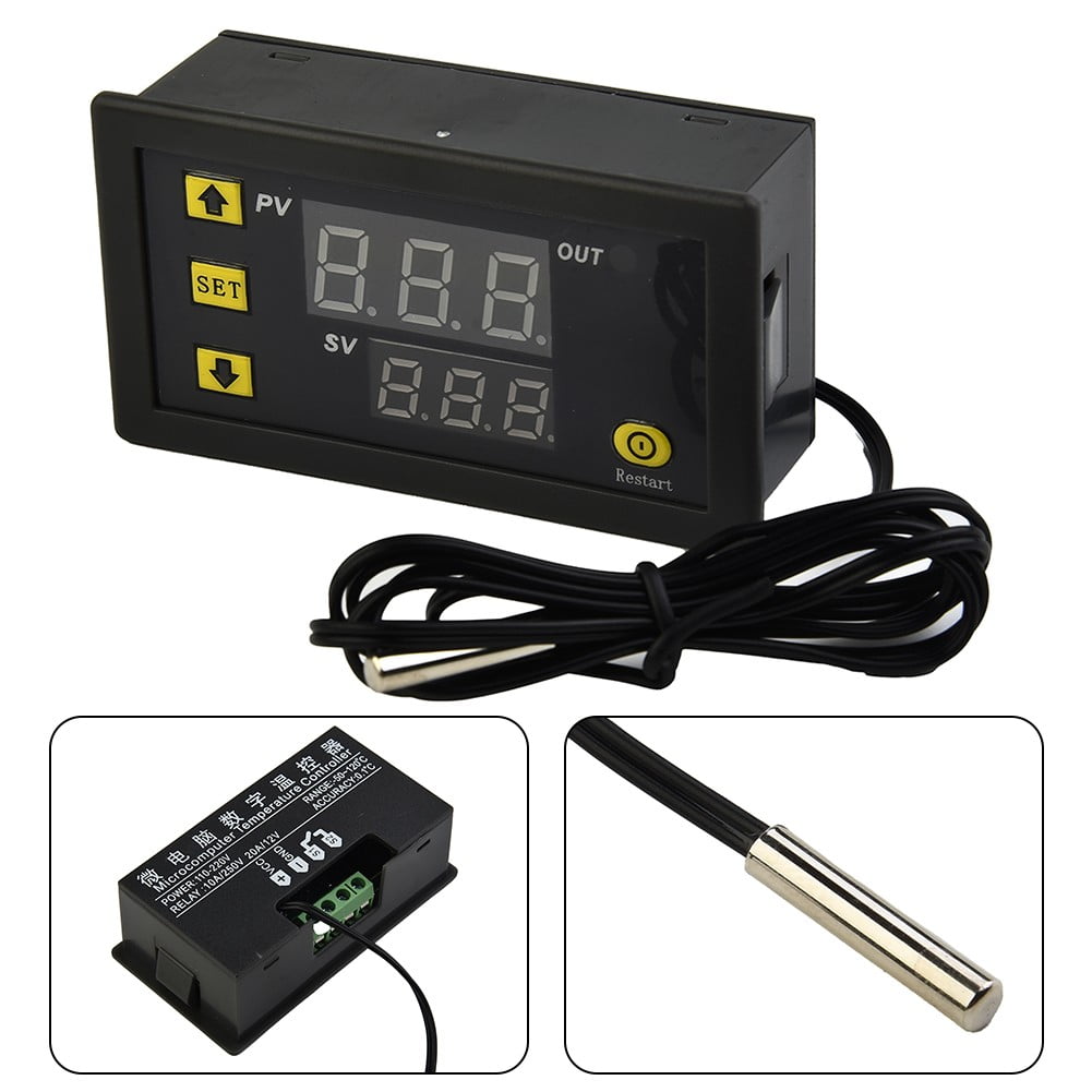 BTOER Digital Temperature Controller Thermostat Meter Temp Sensor ...