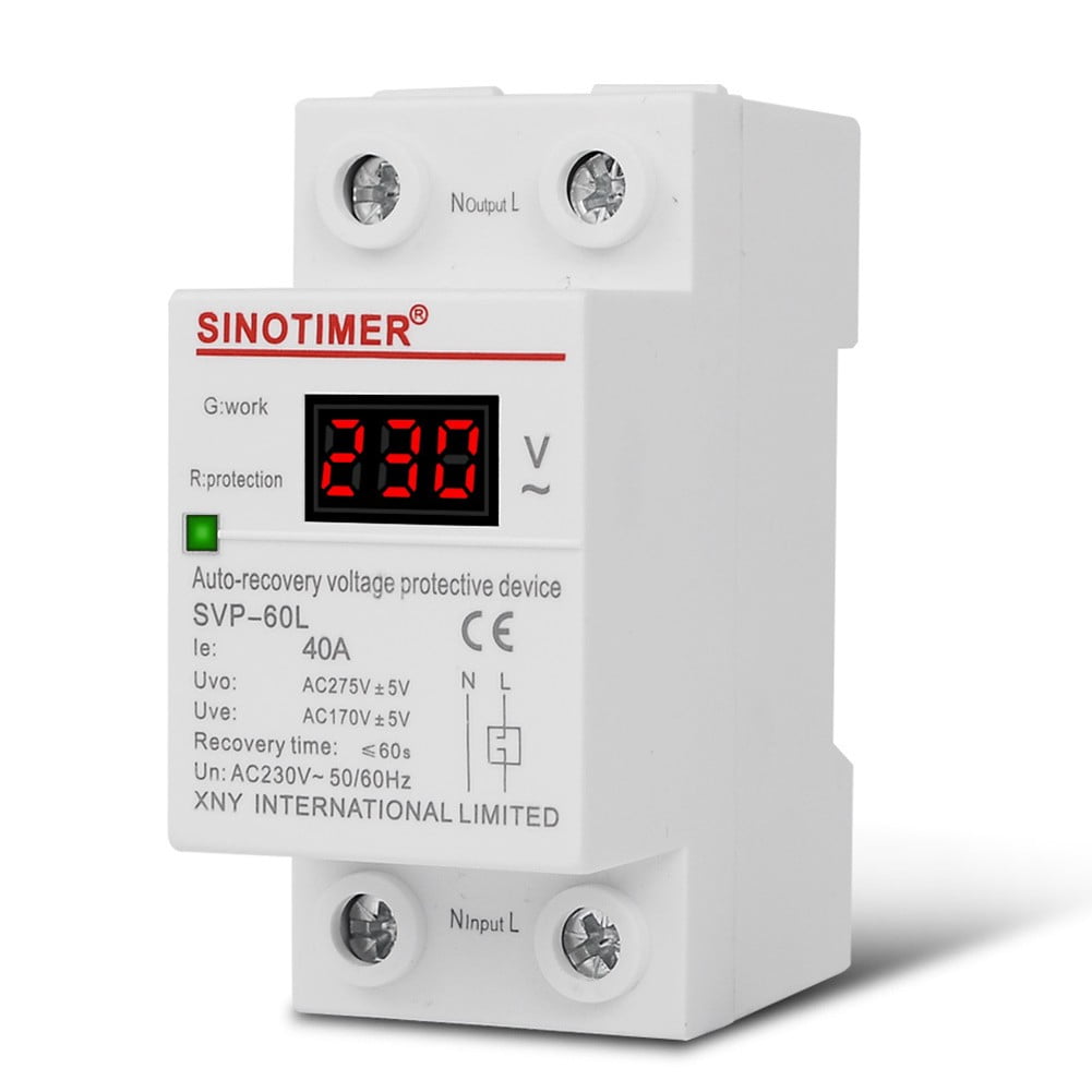 BTOER Din Rail 230V Automatic Reset Over and Under Voltage Protective ...