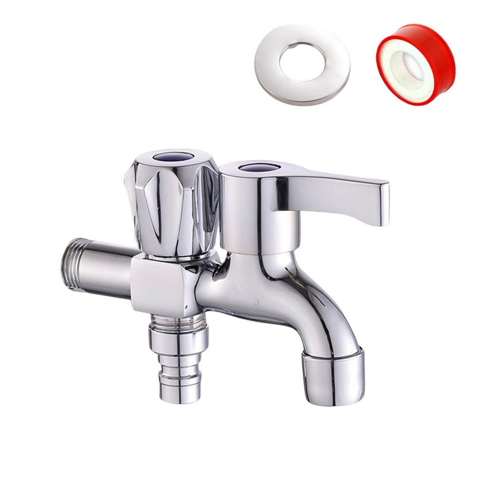 BTOER Double Head Washing Machine Faucet G1/2 Long Quick Open Faucet ...