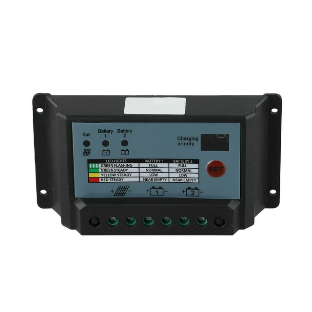 BTOER Dual-Battery Solar Charge Controller 10A /20A /30A for PWM 12V ...