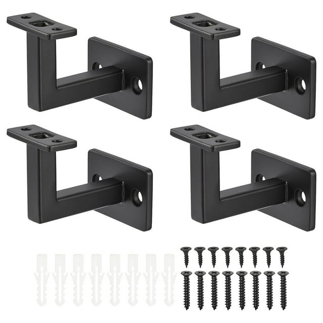 BTOER Fixed Swivel Hand Rail Brackets Black Adjustable Square For ...
