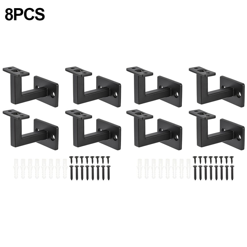 BTOER Fixed Swivel Hand Rail Brackets Black Adjustable Square For ...
