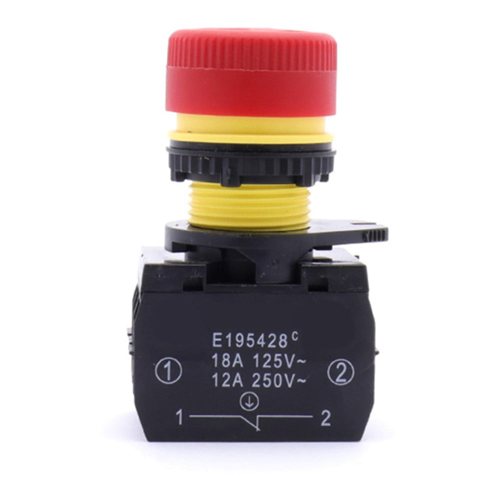 BTOER For HY57B Stop Switch Button for Machinery Equipment 1NO 125V ...