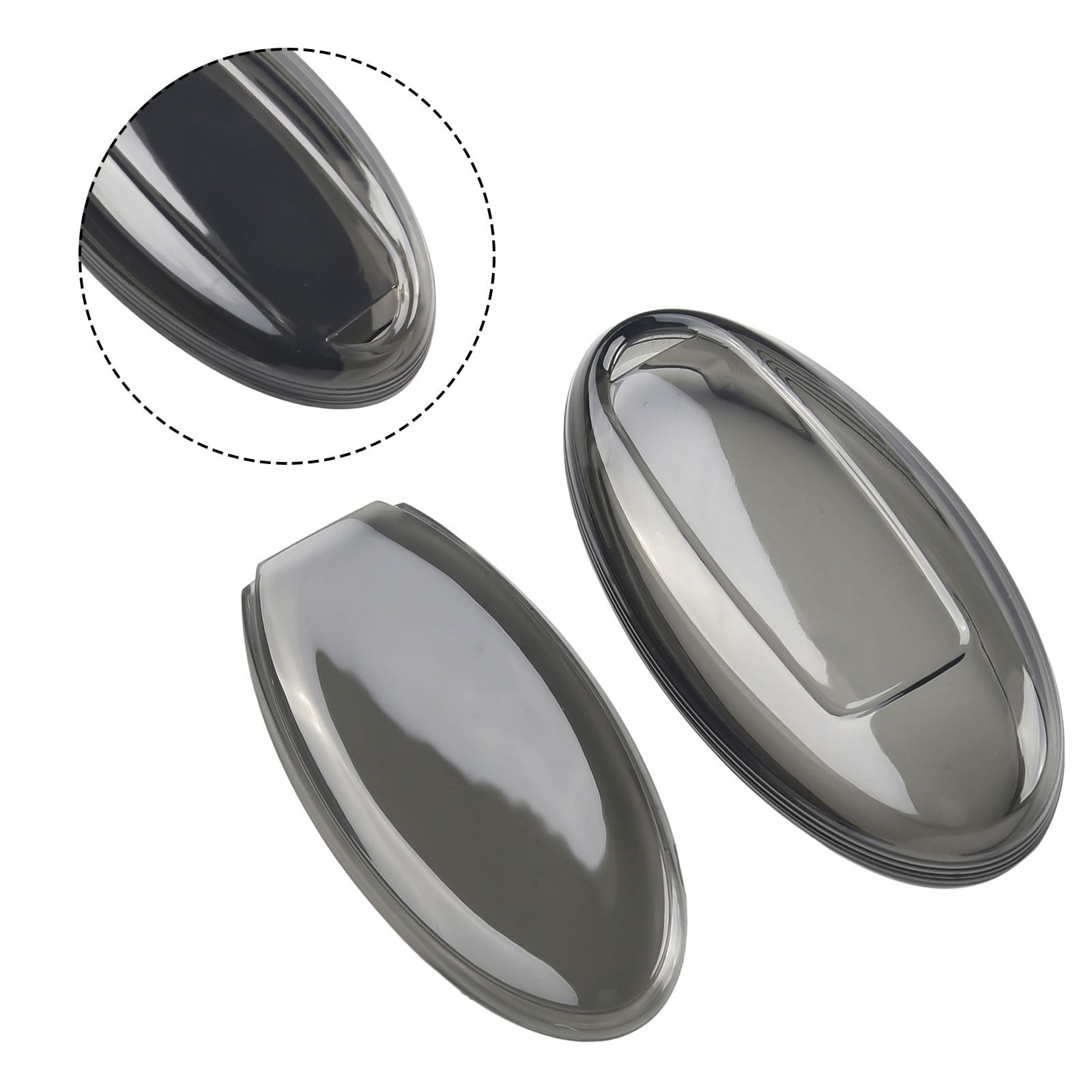 BTOER For Nissan For Infiniti Black Transparent Key Fob Case Cover ...