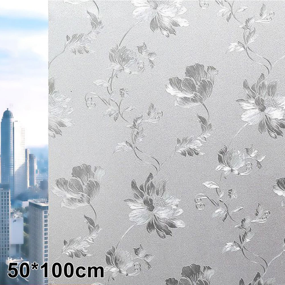 BTOER Frosted glass stickers translucent opaque bathroom shading window ...