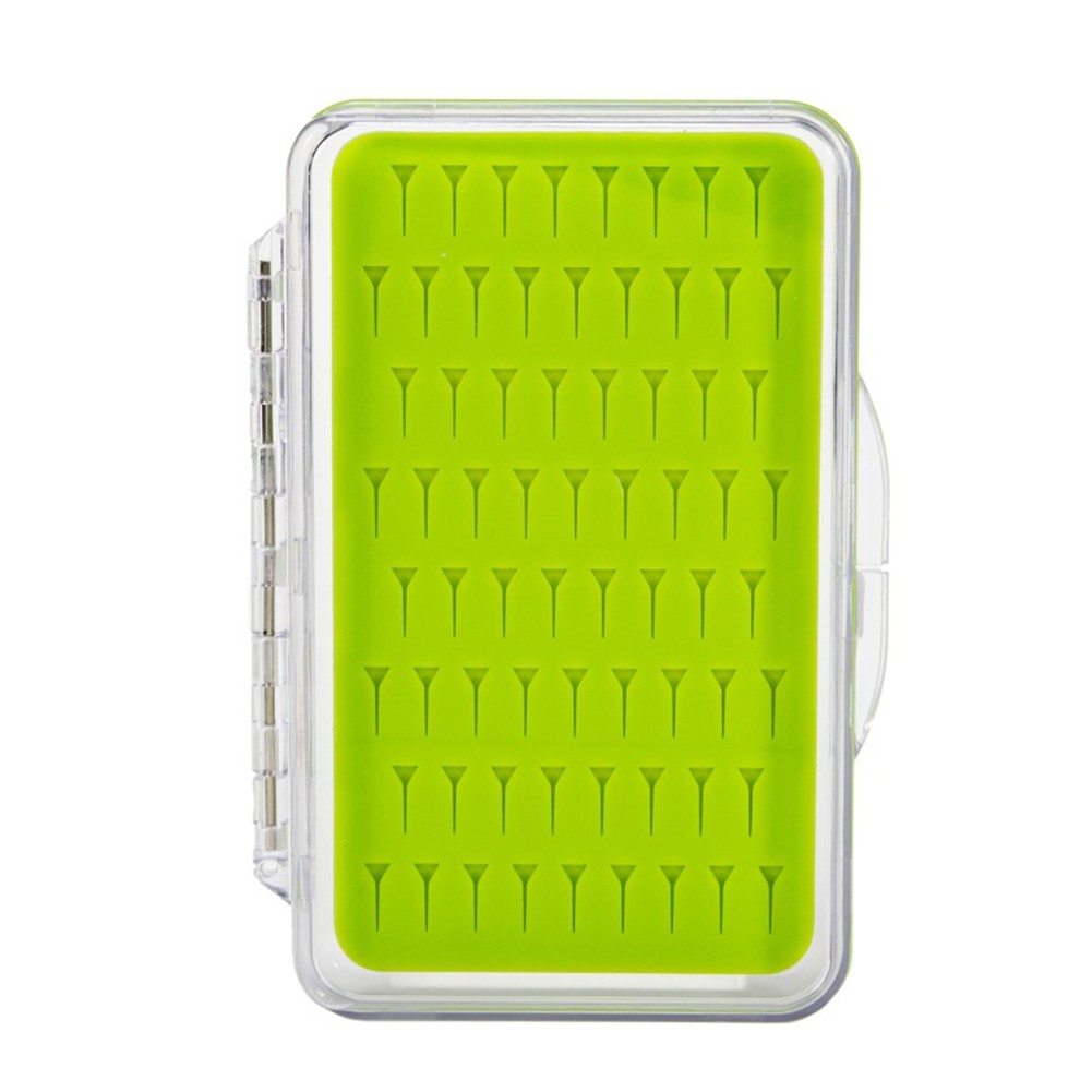 BTOER Green fly fishing bait storage box bait box transparent flip ...