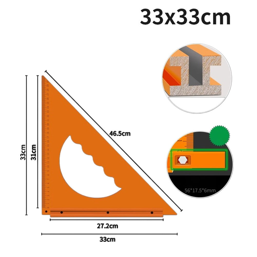 BTOER High Accuracy Triangle Ruler with Seamless Base for Woodworking ...