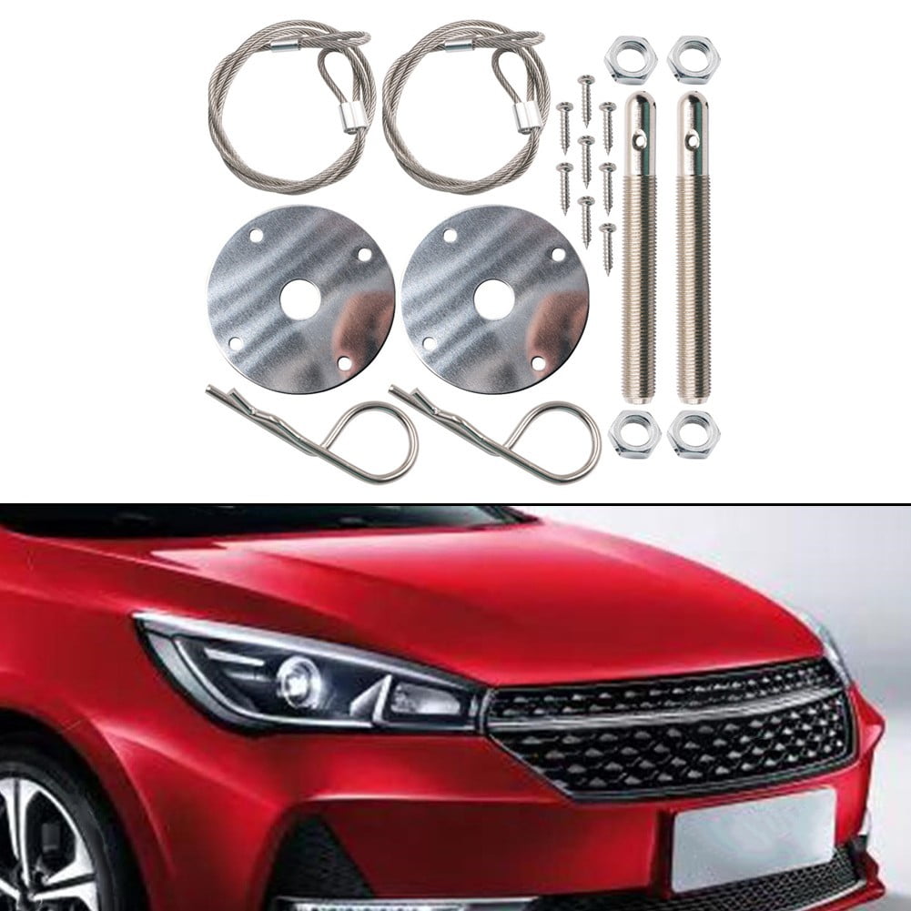 BTOER Hood Pins Kit for Car Stainless Steel Car Hood Cover Aluminum ...