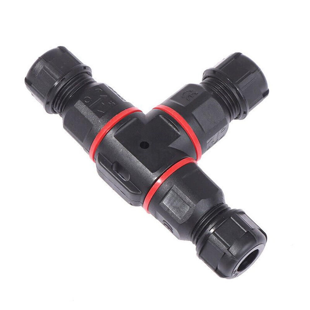 BTOER IP68 Waterproof connector T Shape 3 Pin 250V 24A Cable Wire Gland ...