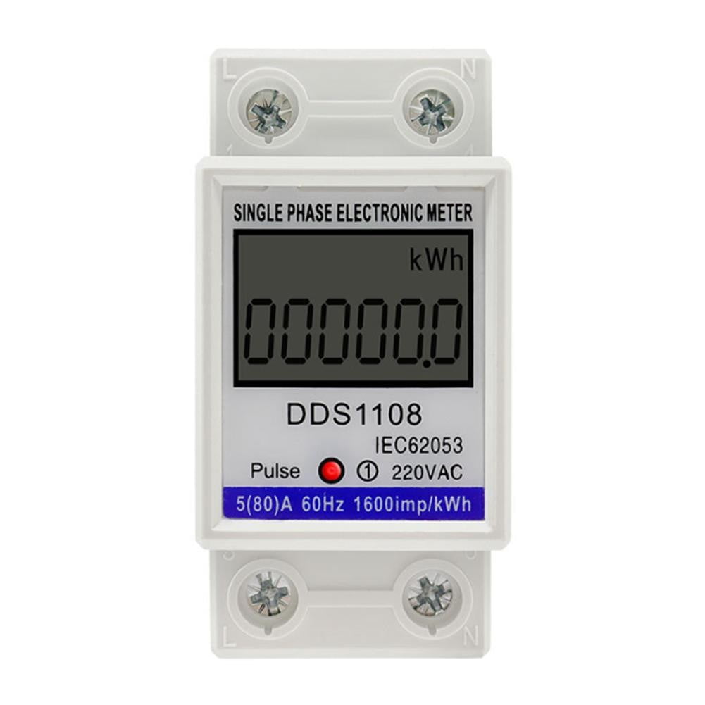 BTOER LCD Single Phase Electric Energy Meter KWH AC Digital Watt-Hour ...