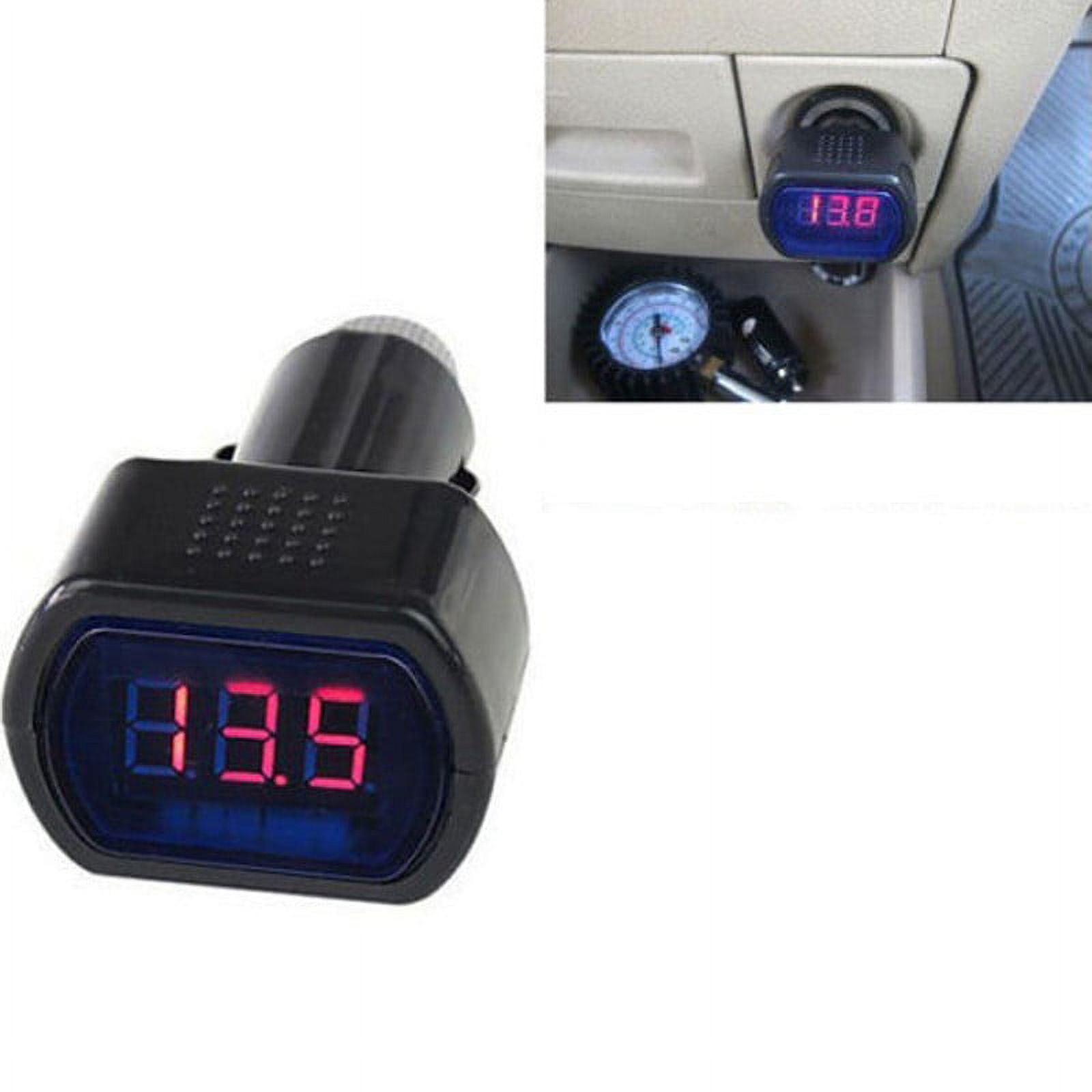 BTOER Mini 12V-24V Black Shell Digital Red LED Display Volt Meter Car ...