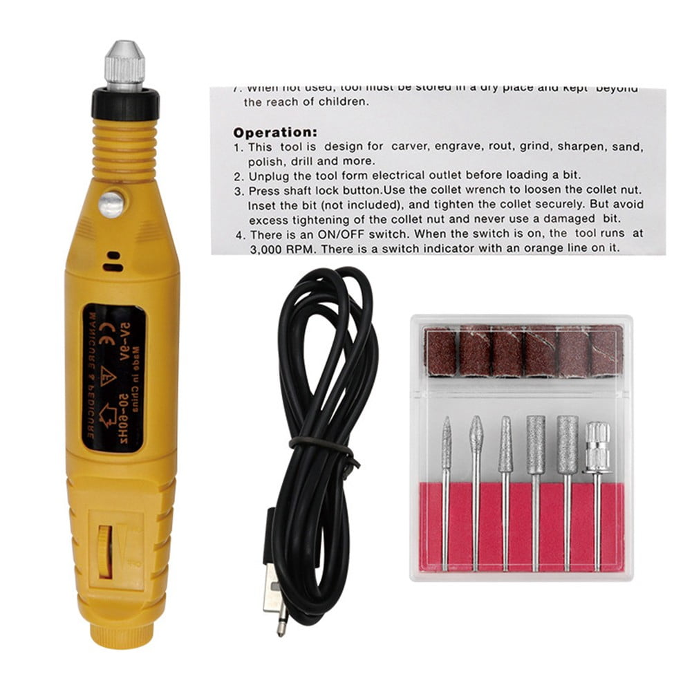 BTOER Mini Electric Grinder Drill Manicure Grinding Rotary Tool Kit Set ...
