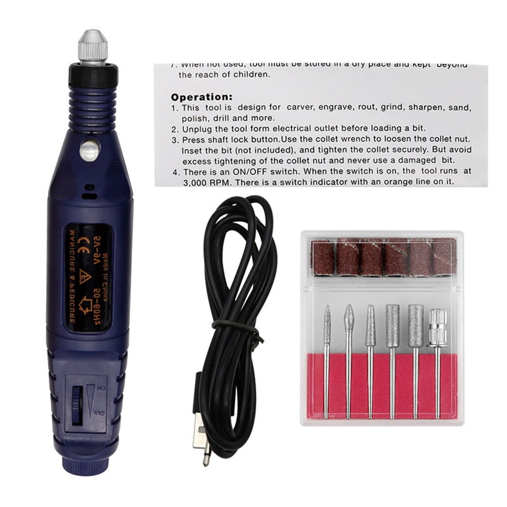 BTOER Mini Electric Grinder Drill Manicure Grinding Rotary Tool Kit Set ...