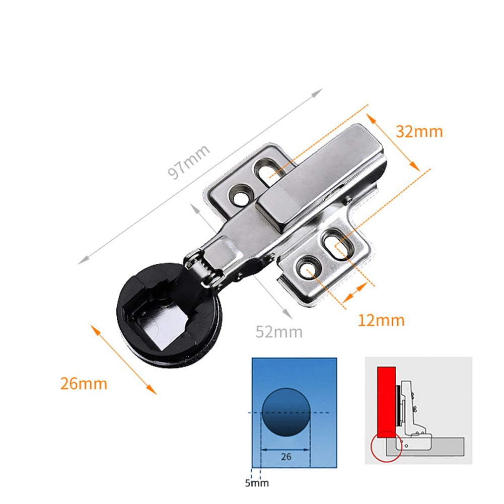 BTOER Mini Glass Hinge Damping Hydraulic Furniture Hinge Wine Buffer ...
