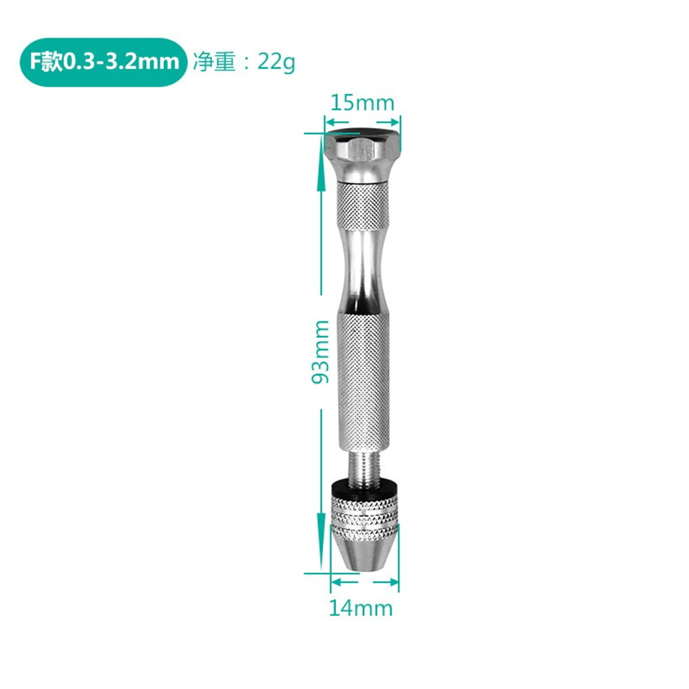 BTOER Mini Tiny HSS Spiral Hand Push Drill Chuck drill 0.3-3.2mm Pin ...