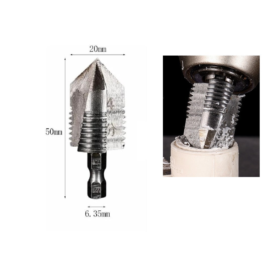 BTOER PPR Lifting Drill Bit Hexagon Shank Water Pipe Internal Thread ...