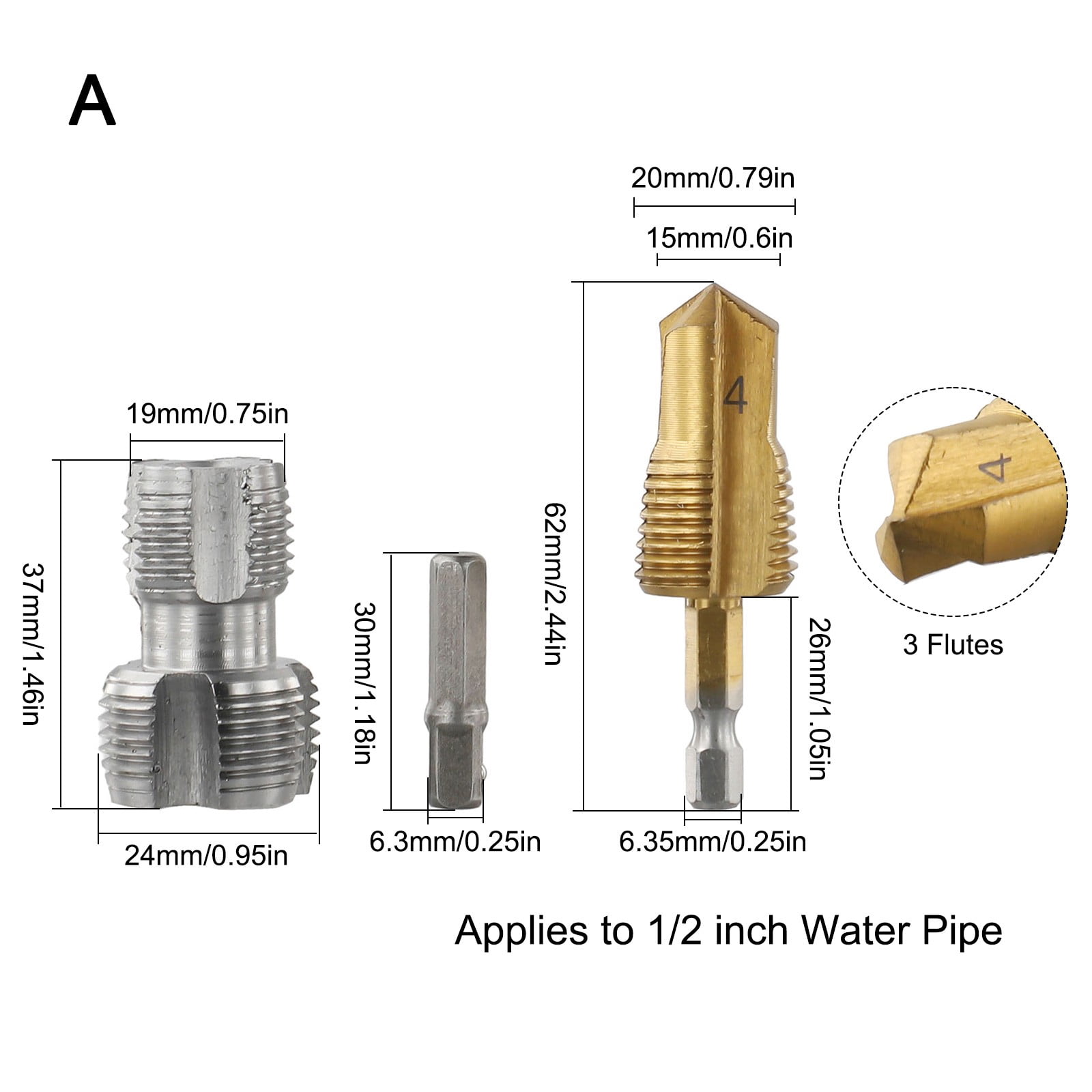 BTOER PPR Water Pipe Internal Thread Opener For Pvc Plastic Pipe with ...