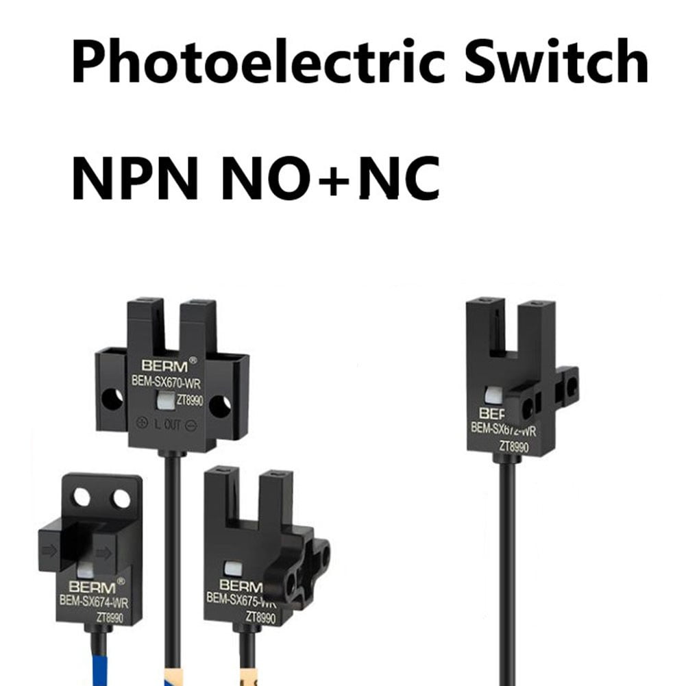 BTOER Photoelectric Switch U-type Sensor Switch With 1m Cable Proximity ...