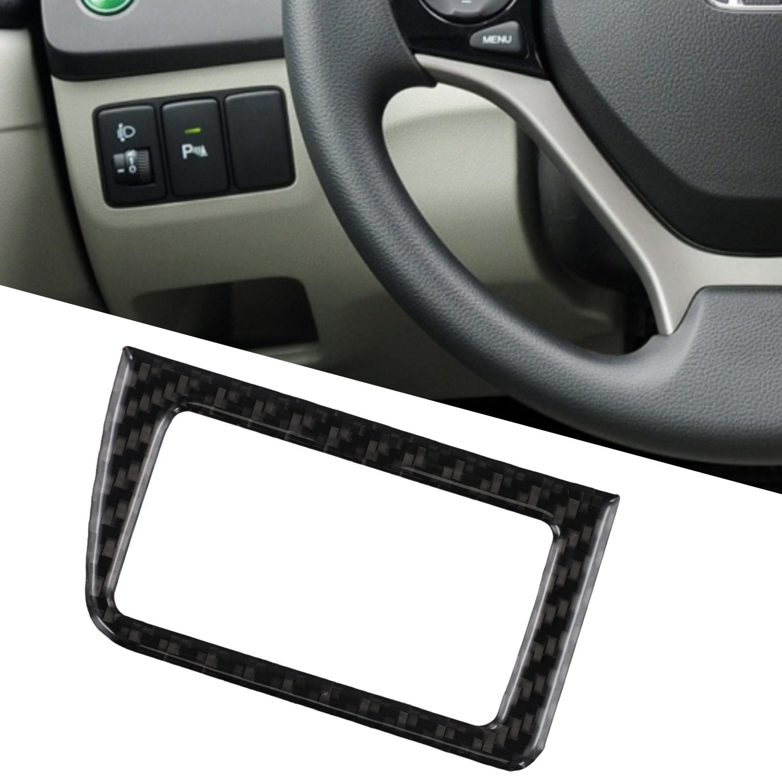 BTOER Red Carbon Fiber Headlight Switch Panel Frame Sticker For Honda ...