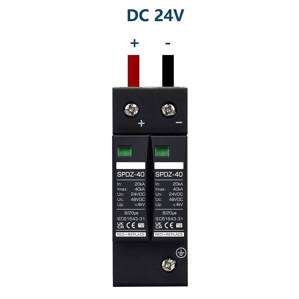 BTOER Solar Surge Protector PV DC 24V 2P 40KA Voltage Protection House ...