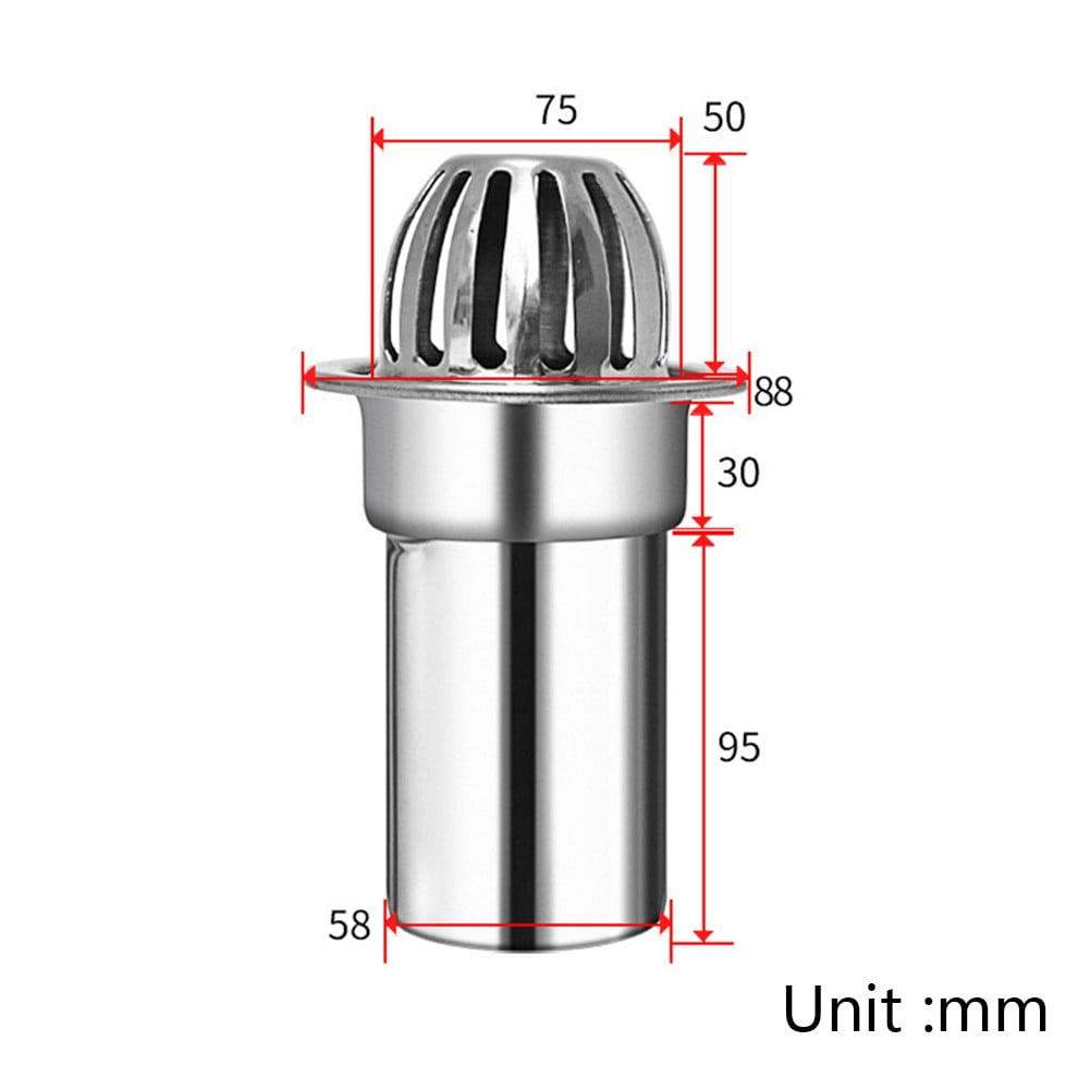 BTOER Stainless Steel Balcony Drainage Roof Detachable Floor Drain ...
