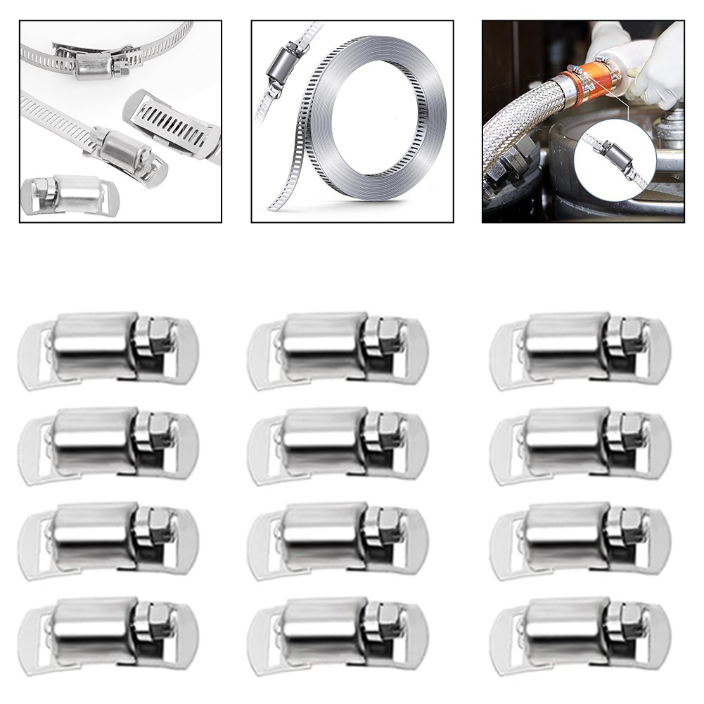 BTOER Stainless Steel Hose Clamp Adjustable Large Worm Gear Hose Clamp ...