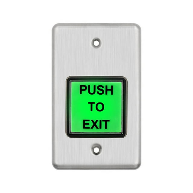 BTOER Stainless Steel Push to Exit Button Indoor Green Square Request ...