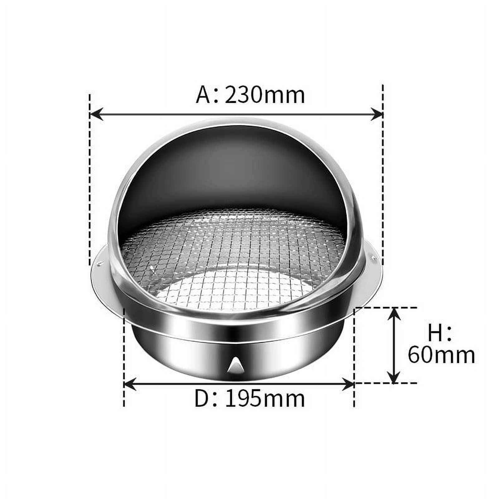 BTOER Stainless Steel Round Brushed Bull Nosed External Extractor Wall ...