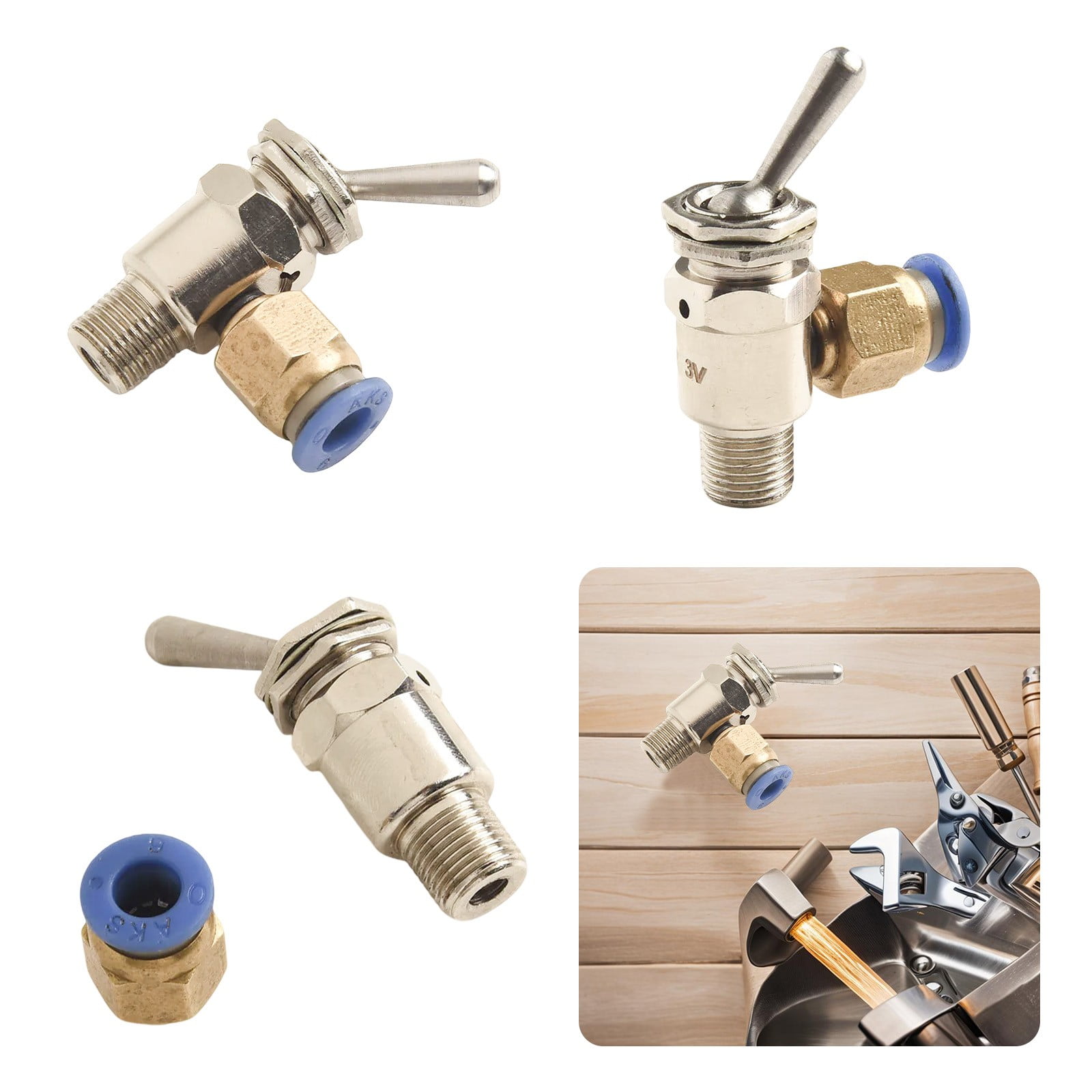 BTOER TAC-3V Pneumatic Switch Valve 2Position 3Way Mechanical Valve ...