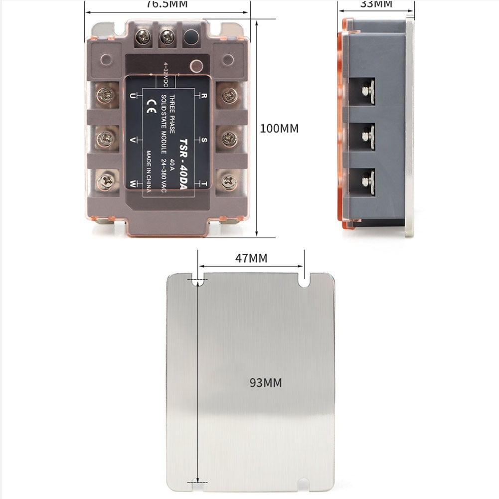 BTOER TSR-40DA three-phase solid state relay module AC380V 40A for SSR DC control AC - Walmart.com