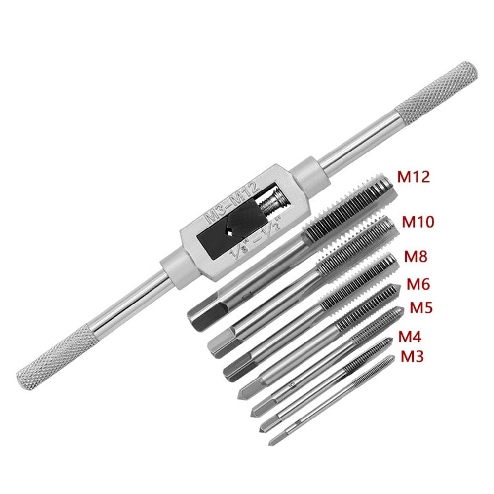 BTOER Tap Wrench For M3-M12 Adjustable Ratchet Bearing Steel Set Tap Manual tapping set ...