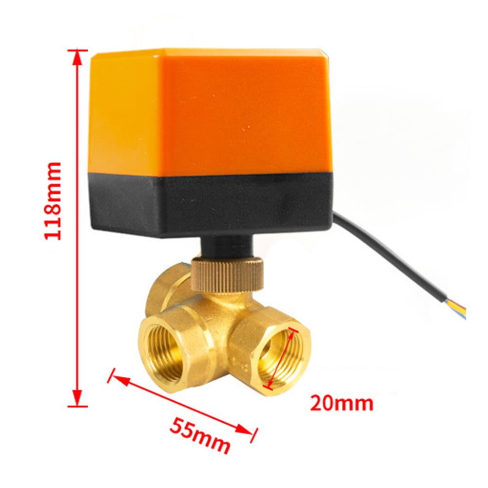 BTOER Three-wire two-control three-way valve solar water valve air ...