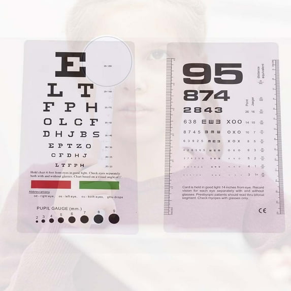 BTOER Vision test and PD measurement tools Eye chart/PD ruler/eye mask ...