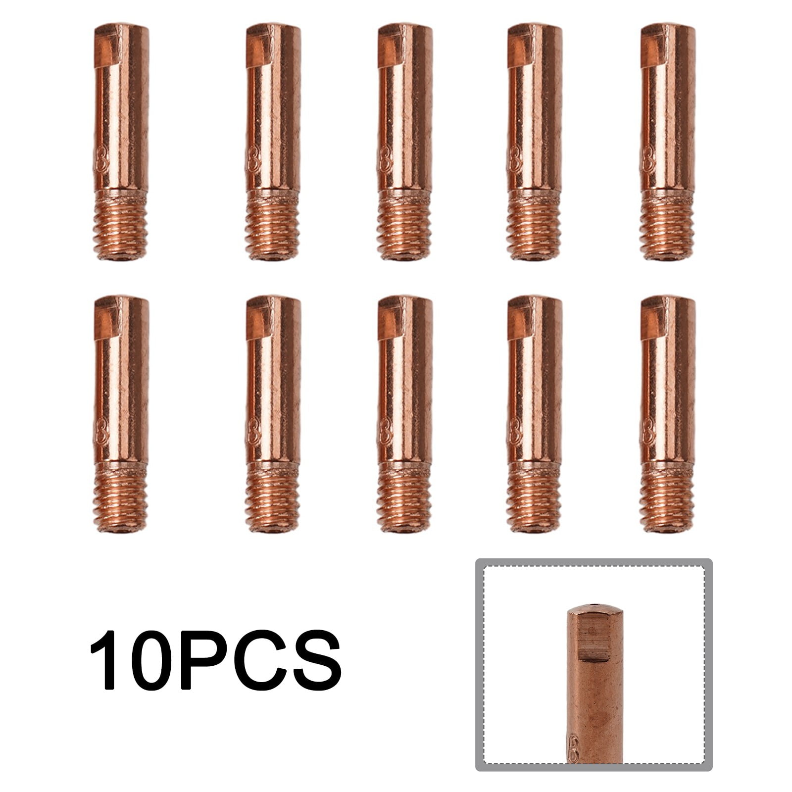 BTOER Welding Tools Nozzles Welding Torch Contact Tip M6 Thread Copper ...